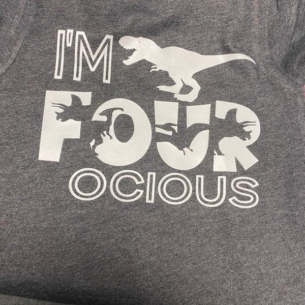 Im Four- Ocious Svg, Dinosaur Birthday SVG, Boy Birthday Shirt SVG, 4th ...
