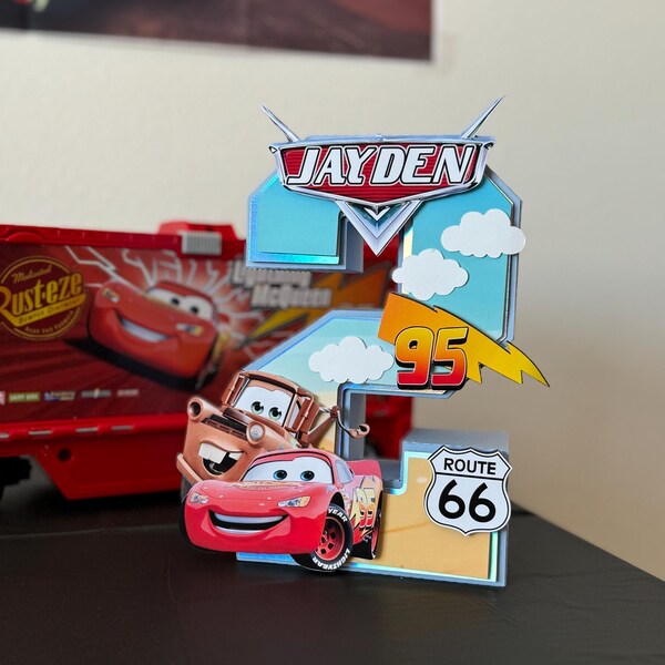 Cars Birthday Decoration, Route 66 3D Decorations, Cars Birthday Party ...