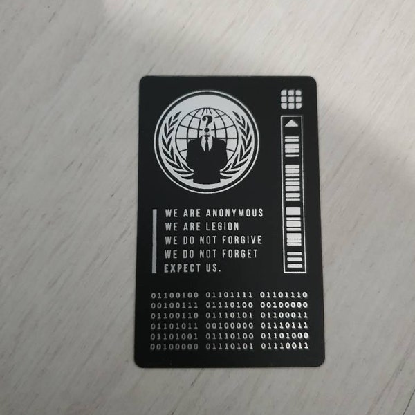 ANONYMOUS MEMBERSHIP. Best Quality, Laser Engraved Aluminium ID Card ...