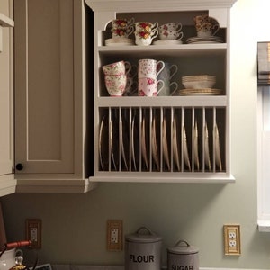 Shaker Peg Kitchen Window Plate Rack Shelf Wood Dish Cabinet | Etsy