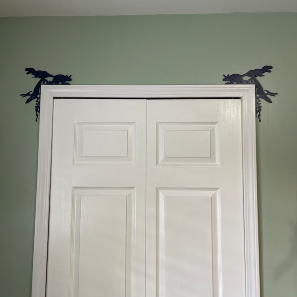 Dinosaur Door or Window Trim, Dinosaur Wood Frame Sitter, Dinosaur Wall ...