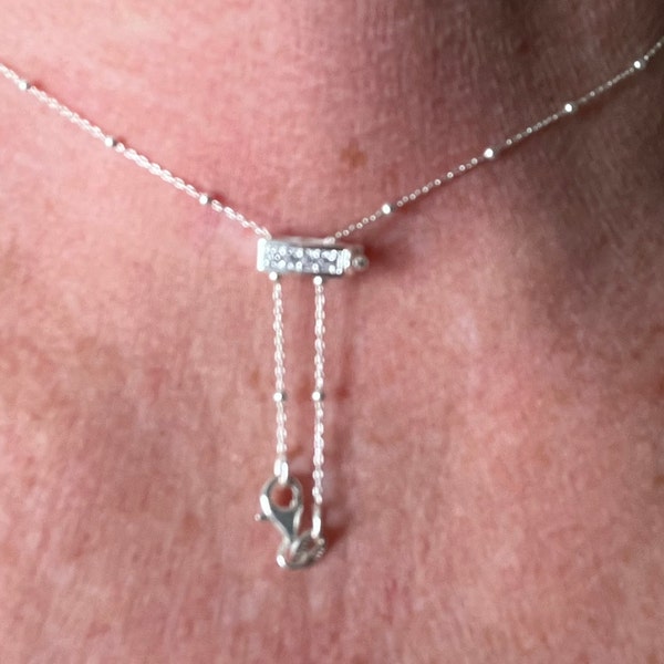 Infinity Clips- Necklace Shortener, Large Silver or Rhodium W/ Security ...