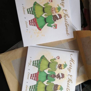 Merry Christmas Card Large Girl Group Handmade & Personalised - Etsy UK