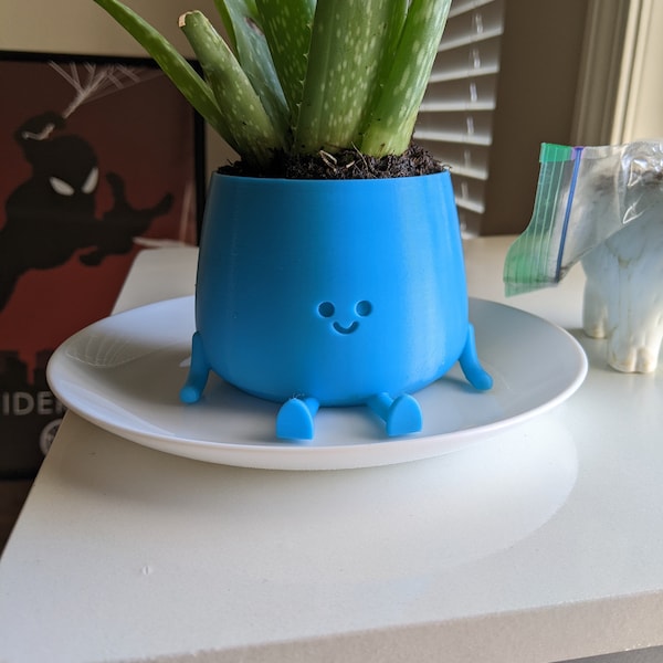 3D Printed Happy Face Planter, Eco-friendly Bio-based Material, Cute ...