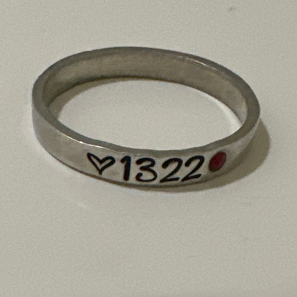 Firefighter - Stacking Ring - Badge Number - Wife - Thin Red Line ...