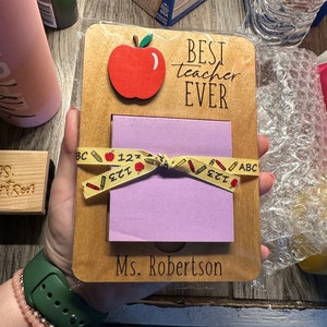 Teacher Sticky Note Holder, Best Teacher Ever, Teacher of the Year, End ...