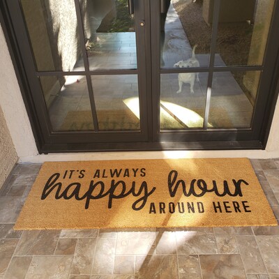 Happy Hour Doormat, Funny Doormat, Funny Welcome Mat, Funny Door Mat ...