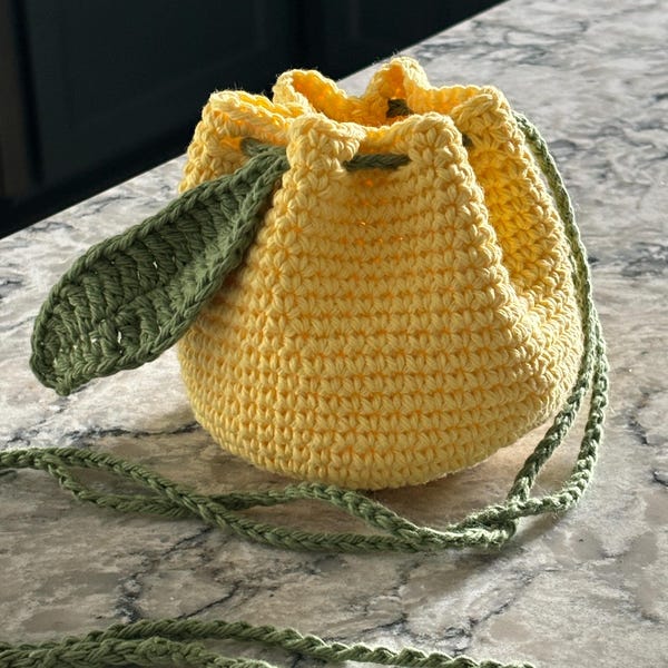 Crochet Orange Bag PATTERN, Drawstring Bag PATTERN, Crochet Drawstring ...