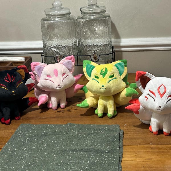 Kawaii Kitsunes Zenith Plushie | Cute Kitsune Plushie | Dark Moon Fox ...