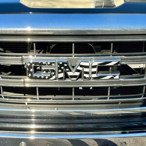 PRECUT GMC Sierra Gel Coated domed Patriotic Flag Emblem Overlay ...