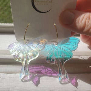 Iridescent Sun and Moon Earrings 90s Earrings Mismatched - Etsy