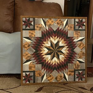 Amish Barn Quilt Wall Art 10.5 X 10.5 Blue and White Stars - Etsy