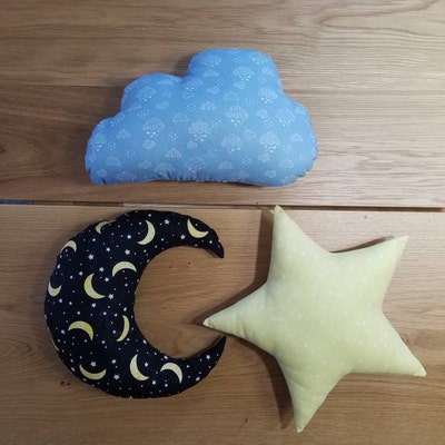 Moon Star Cloud Pillows PDF Sewing Pattern 2 Sizes 12 and 20 INSTANT ...