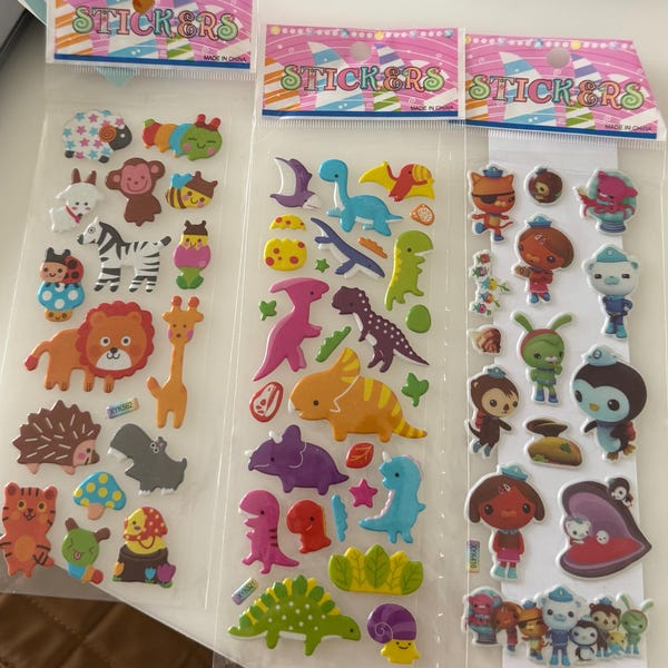 Cartoon Characters Sticker Sheet / Kids Stickers / Cartoon Stickers ...