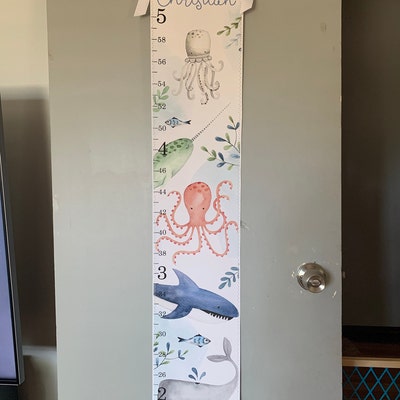 Canvas Growth Chart, Whale Growth Chart, Under the Sea Growth Chart ...