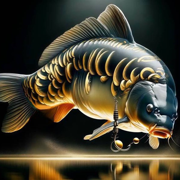 Stunning Digital Carp Artwork High-resolution Fishing Wall Art ...
