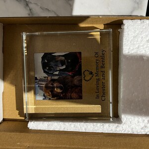 Glass Token Photo Special Date Engraved Glass Wedding Christening Baby ...