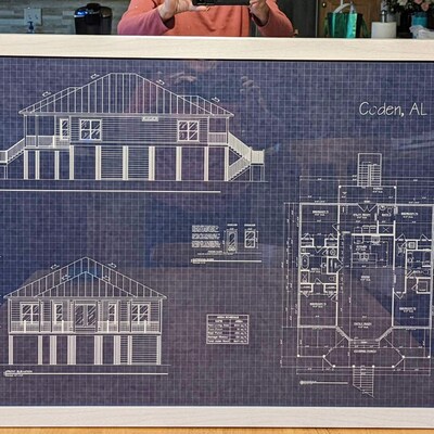 Personalized Wall Art, Blueprint Portrait of Your New House, Special ...
