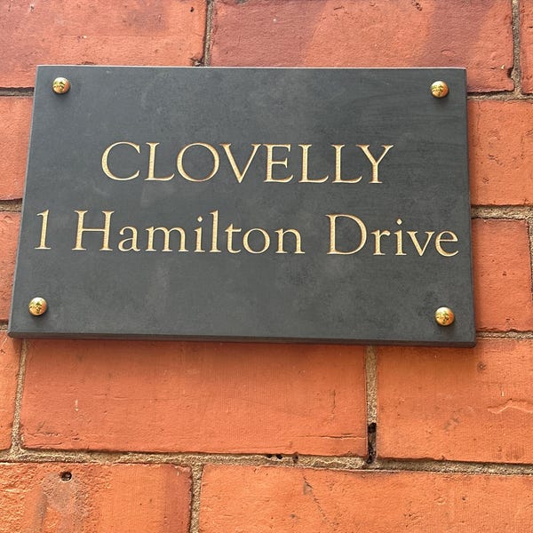 Personalised House Name Sign in Black Slate Size 30.5cm X 20cm - Etsy UK