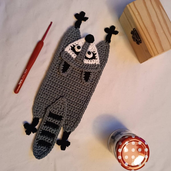 201 Easy Crochet Pattern - Raccoon Applique, Bookmark or Decor ...