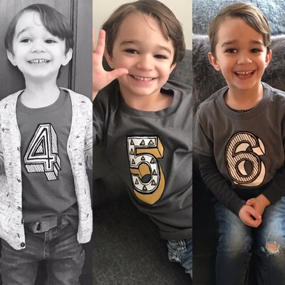Number Six T-shirt Kids 6 Tshirt 6th Birthday Outfit for Boy - Etsy UK