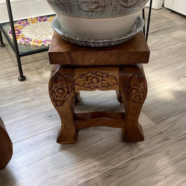Opium Wooden Stand With Carving - Etsy