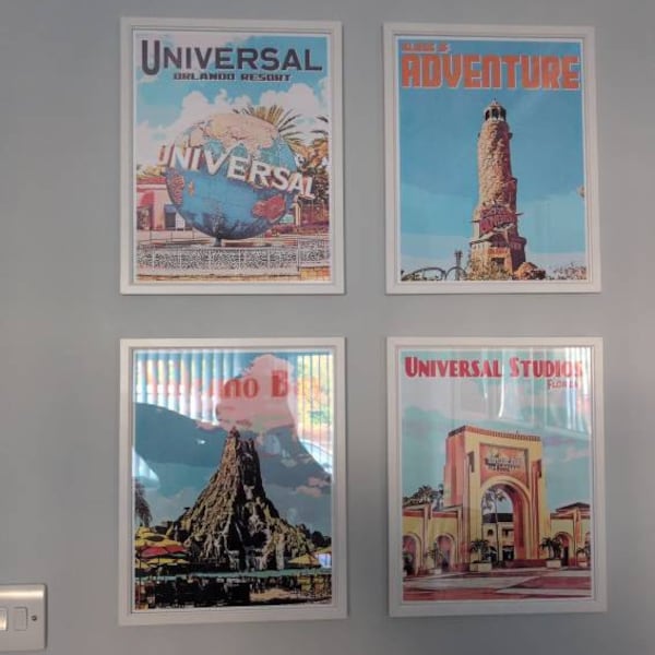 Universal Orlando Retro Poster Prints, Set of Four Vintage Style ...
