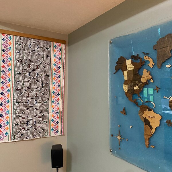 Standard Size Map Hanger Frames for Watercolor World Map Magnetic ...