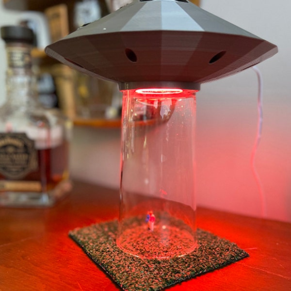 Ufo Alien Abduction Desk Lamp Sci Fi Silver Spaceship Outerspace Space ...