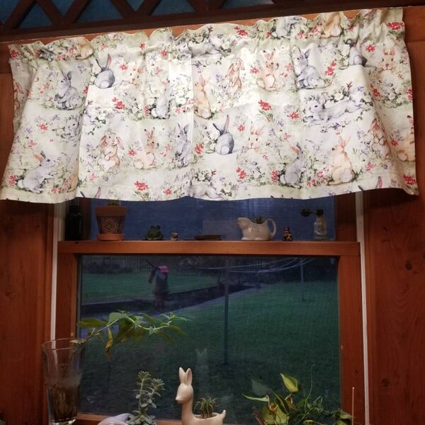 Coastal Cottage Valance With Beach Scene Print Fabric - Etsy