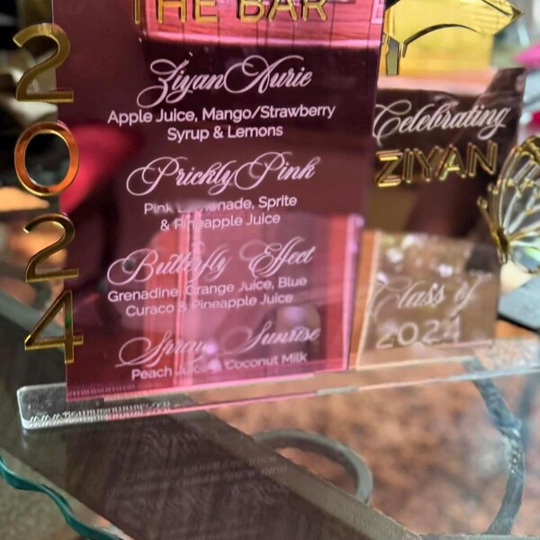 Wedding Bar Sign, Signature Drinks, Cocktail Menu, Martini Glass Bar ...