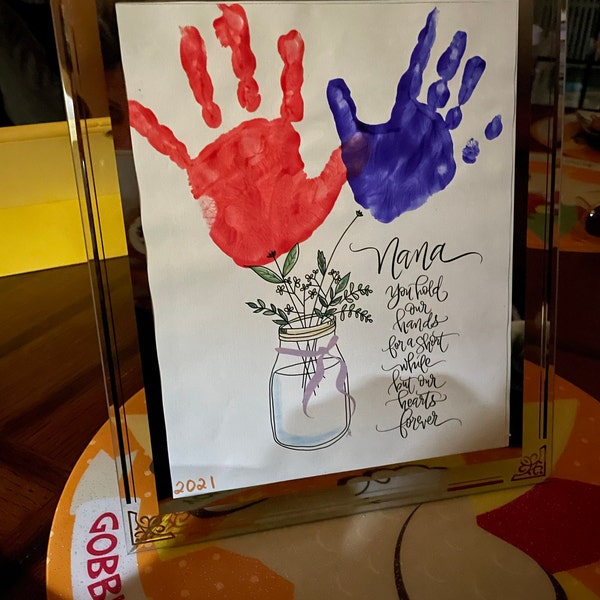 NANA Handprint Art Craft | 2 Versions Included: You Hold My Hand / OUR ...