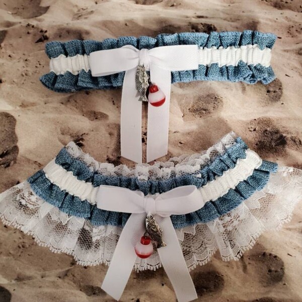 Fishing Garter Set of Two CHOOSE YOUR COLORS Custom Made Set of Two ...
