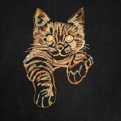 Cute Tabby Cat on a Light Background Machine Embroidery Design Cute ...