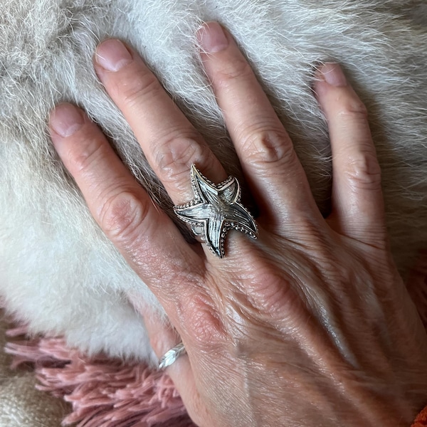 Starfish Sterling Silver 925 Ring Starfish Ocean Star Sea Nautical ...