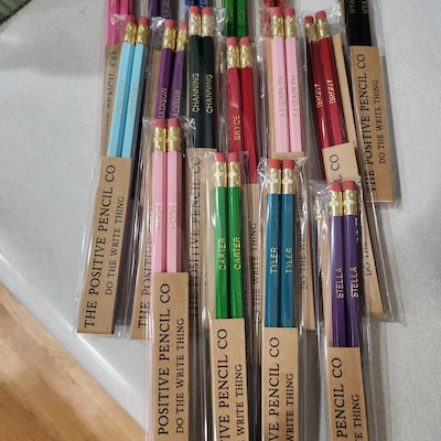 Personalized Pencil Set, 6 Custom Gold Foil Stamped Pencils for ...