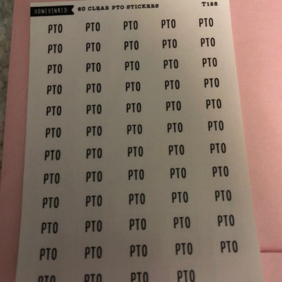 60 Clear PTO Stickers, Paid Time off Planner Stickers, Paid-time off ...