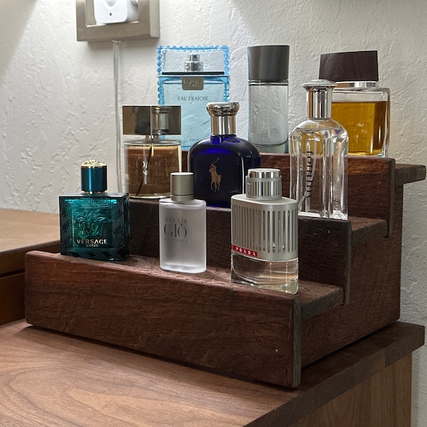 Cologne Bottle Wood Shelf- Perfume Bottle Organizer- Organize Cologne ...