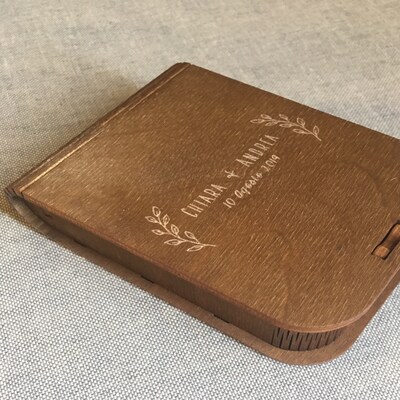 Wooden USB Flash Drive and USB Presentation Box Wedding USB Box With ...
