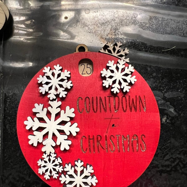 Snowflakes Countdown to Christmas Sliding Ornament, Snowflake Lever to ...
