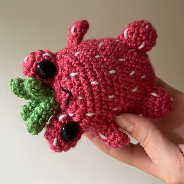 Crochet Strawberry Frog, Amigurumi Strawberry Frog, Cute Crochet ...
