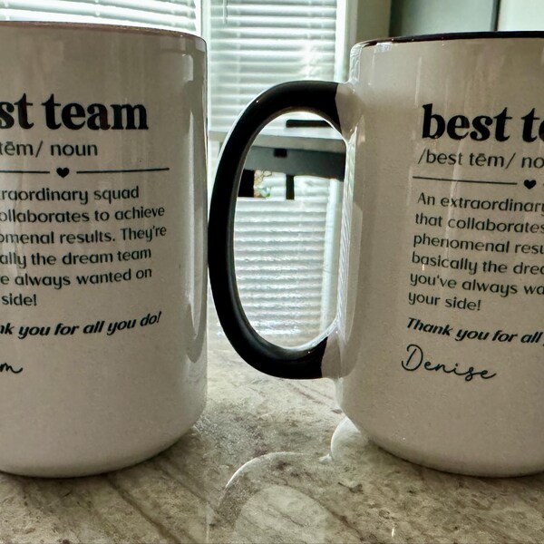 Personalized Team Mug, Secret Santa Office Gift, Custom Team Definition ...
