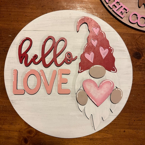Valentine Door Hanger Laser File, Valentine Gnome Laser Cut Design SVG ...