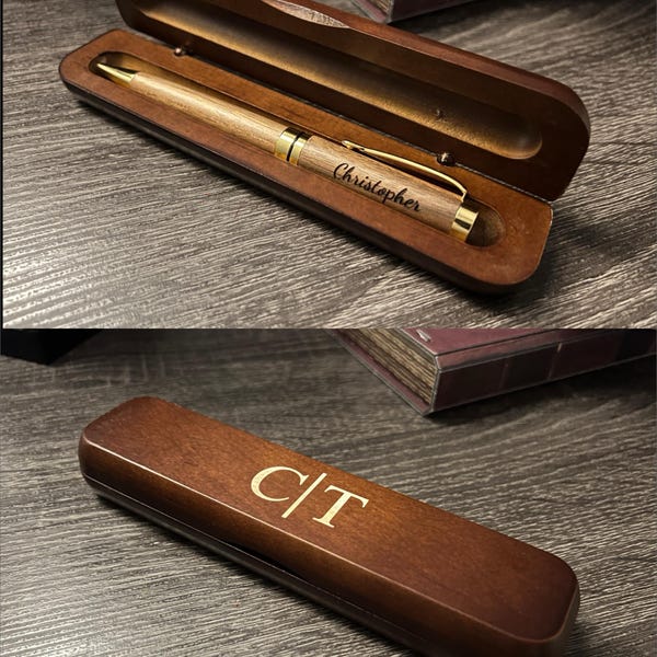 Wood Pen Set, Monogrammed Wood Pen, Monogrammed Pen Set,desktop Pen ...
