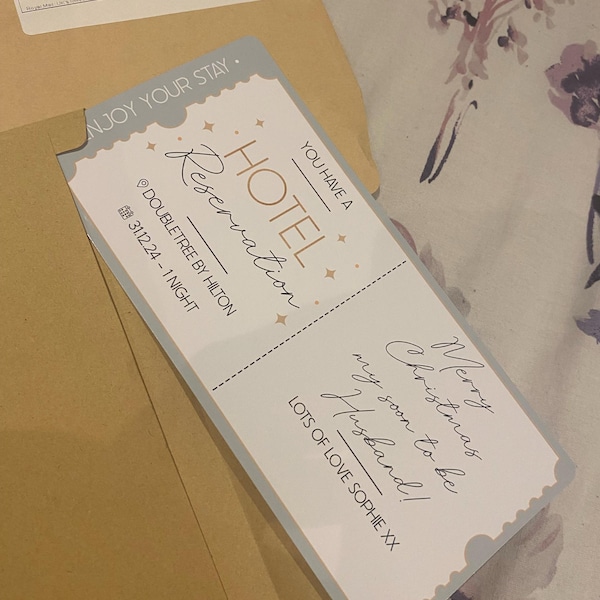 Personalised Surprise Hotel Stay Gift Voucher | Weekend Getaway Ticket ...