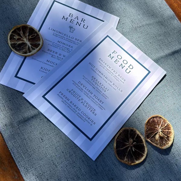 Chic | Folded Food Tent Card Template, Simple Elegant Minimalist Labels ...