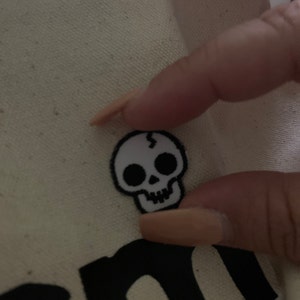 Skull Embroidered Mini Sticker Patch - Etsy