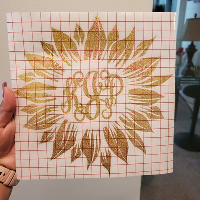 Custom Sunflower Monogram Vinyl Decal Sticker. Holographic or - Etsy