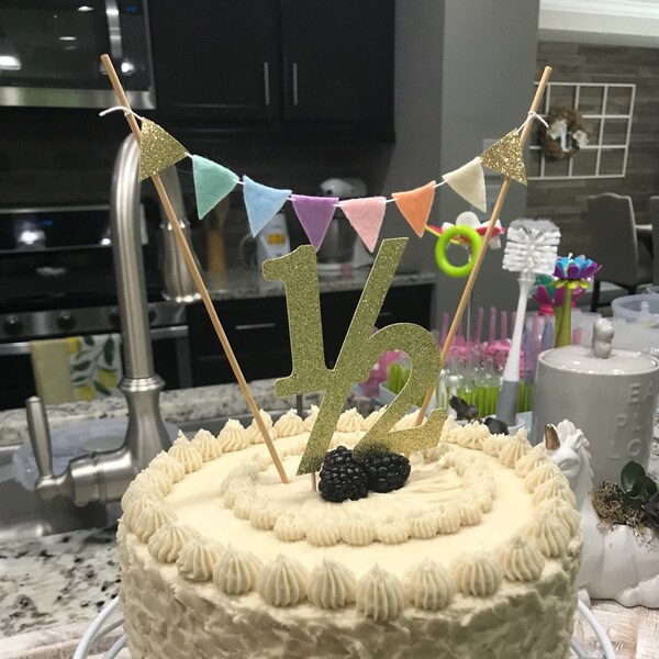 Neutral Rainbow Cake Topper Felt Cake Bunting Pastel Rainbow Bunting ...