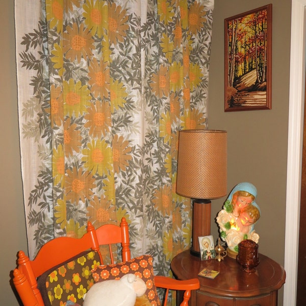 Scandinavian Vintage Curtains. Retro Net Curtains in Amazing Woven ...